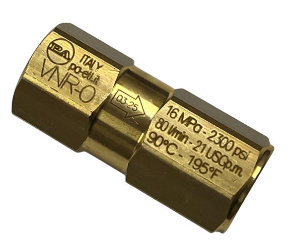 GP YCV Check Valve, Brass 1/2 FPT x 1/2 FPT 2,300 PSI - PWMall