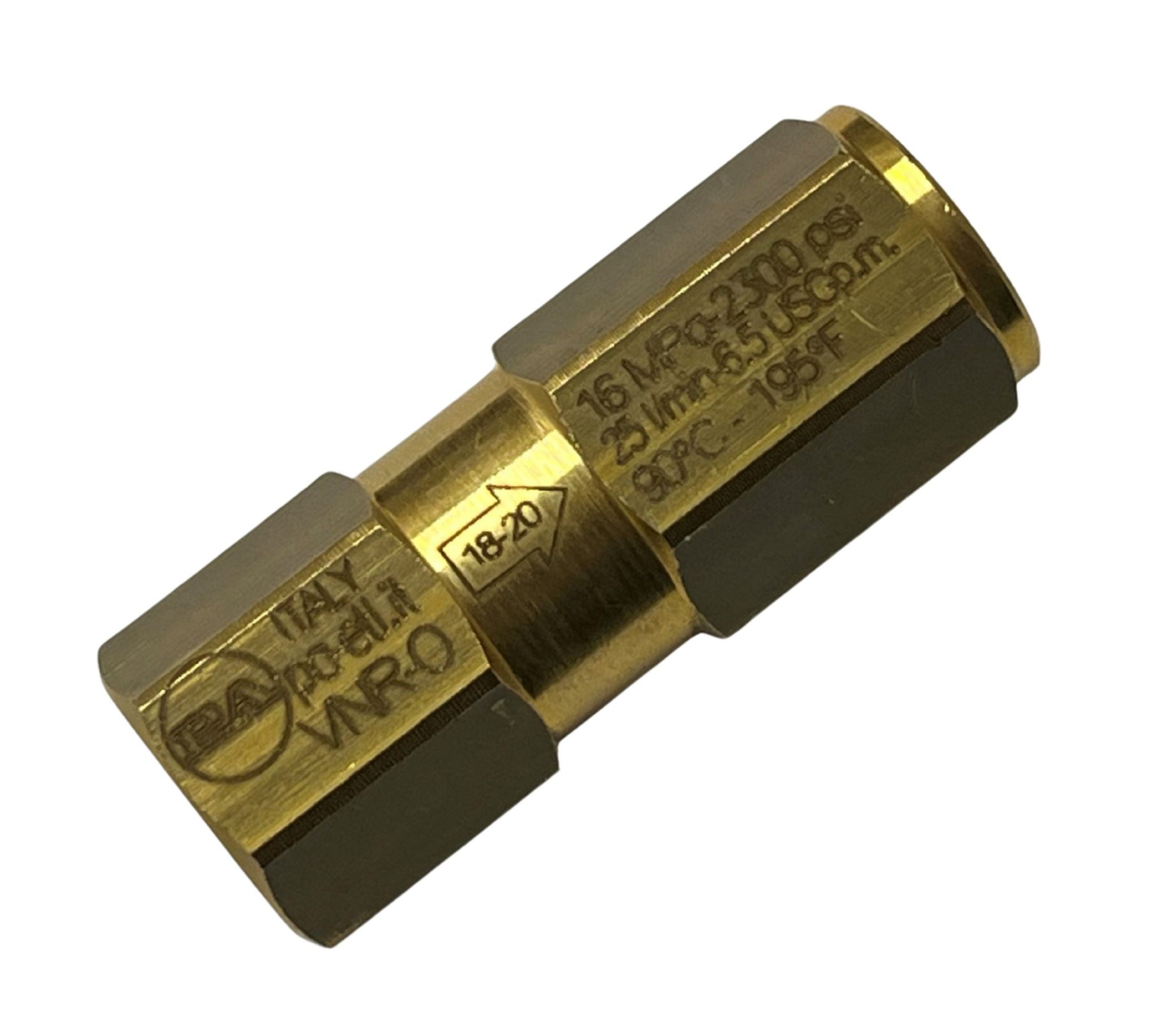 GP YCV Check Valve, Brass 1/4 FPT x 1/4 FPT 2,300 PSI - PWMall